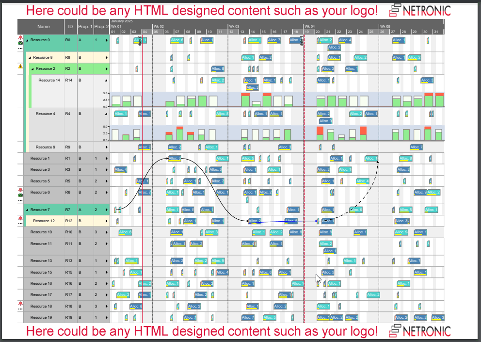 Visual Scheduling Widget for HTML5 Gantt charts - release 6.2